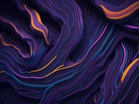 Premium Ai Image 3d Abstract Background With Wavy Lines Computer Generated Illustration