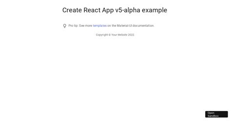 Create React App Codesandbox