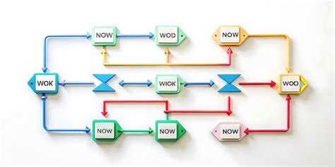 Flat Glossy Workflow Diagram With Arrows And Processes Concept Smart