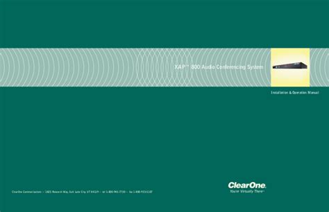 Clearone Comm Xap 800 User Manual 2