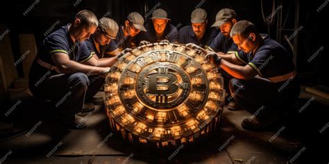 Premium Ai Image Bitcoin Crypto Currency And Mining Background Concept Generative Ai