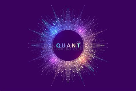 Scientific Vector Illustration Quantum Computer Technology Plexus Fiction Effect Stock Vector