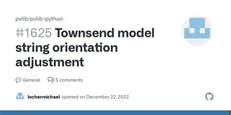 Townsend Model String Orientation Adjustment · Pvlib Pvlib Python