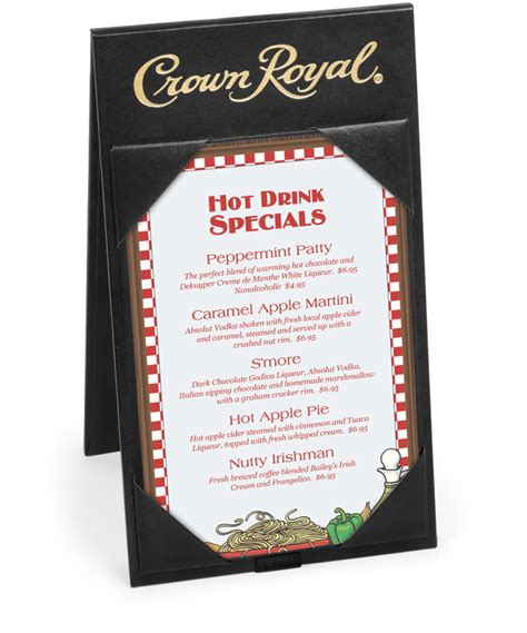 Table Top Bar Menu Holder With Logo Menu Shoppe