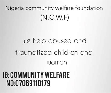 Nigeria Community Welfare Foundation N C W F Community Welfare • Instagram Photos And Videos