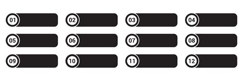 Set Of Modern Bullet Points Number To Bullet Points With With Black Stickers And Cope