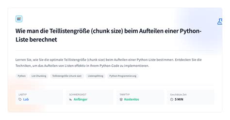 Wie Man Die Teillistengröße Chunk Size Beim Aufteilen Einer Python Liste Berechnet Labex