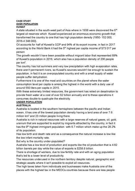 Case Study For Geography Igcse Exam Appunti Di Geografia Docsity