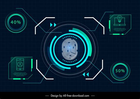 Technology Design Elements Modern Flat Light Sketch Vectors Images