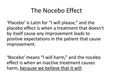 Ppt The Nocebo Effect Powerpoint Presentation Free Download Id1629175