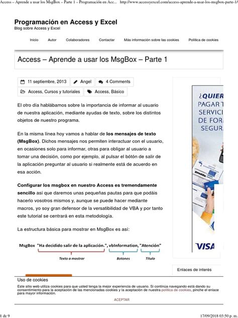 Access Aprende A Usar Los Msgbox Parte 1 Programación En Access Y