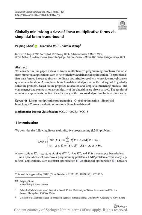 Globally Minimizing A Class Of Linear Multiplicative Forms Via Simplicial Branch And Bound