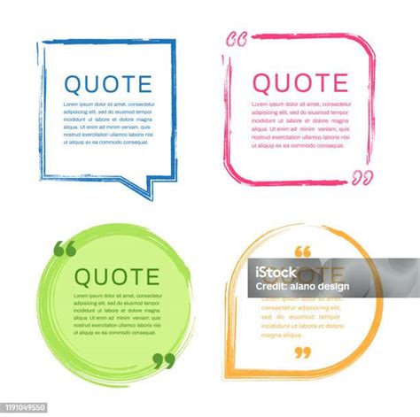 견적 템플릿 집합입니다 인용부호 음성 상자 벡터 일러스트레이션 대화 풍선 문자 기호에 대한 스톡 벡터 아트 및 기타 이미지 대화 풍선 문자 기호 인용 문자 잡아