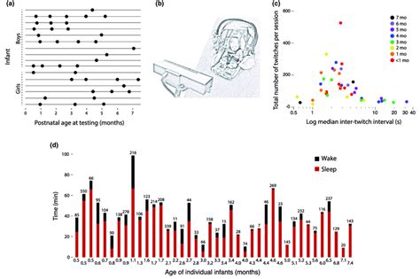 A Infants Age At Each Sleep Session By Sex Each Row Represents One