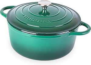 Nuovva Enamelled Cast Iron Dutch Oven Pot With Lid 64 Quart