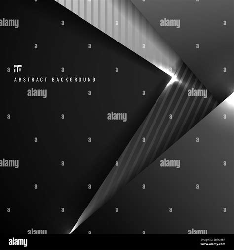 Abstract Black And Gray Geometric Triangle Overlapping Dimension Layer