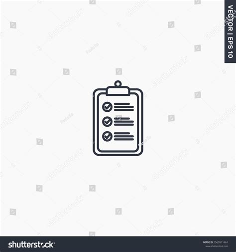 Clipboard With Check List Linear Style Sign For Royalty Free Stock