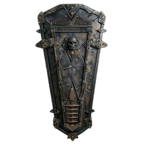 Steampunk Coffin Shield With Skull Detail Premium Ai Generated Psd Steampunk Coffin Shield With Skull Detail Premium Ai Generated Psd