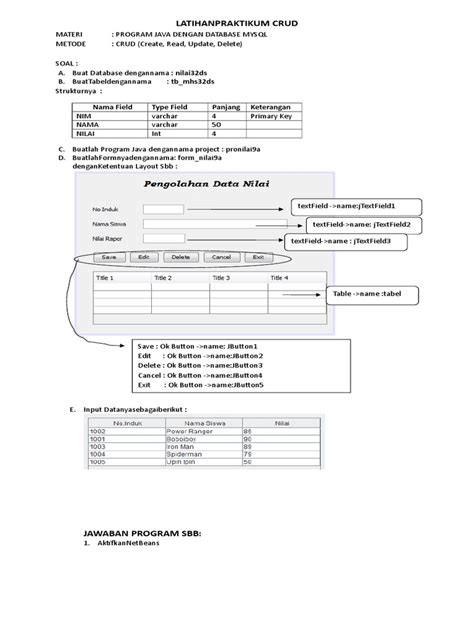 Materi Latihan Crud Pdf Metode And Bahan Ajar Komputer
