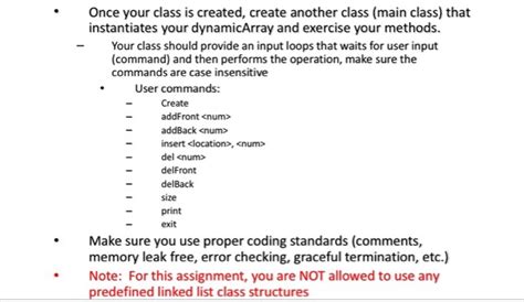 Solved Dynamic Array Using A Linked List Task Create A Chegg