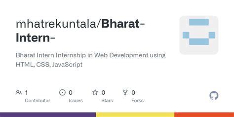 Github Mhatrekuntalabharat Intern Bharat Intern Internship In Web
