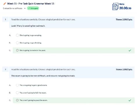 Week Pre Task Quiz Grammar Week Week Quiz Grammar Week Nota Evaluación no Studocu