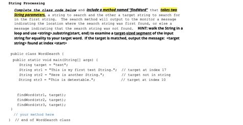 Solved String Processing Complete The Class Code Below And Chegg