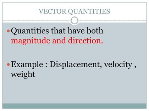 Scalar And Vector Quantities PPTX Physics Science