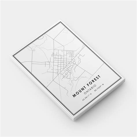 Mount Forest Ontario Map Print Poster Canvas Mount Forest Etsy Canada