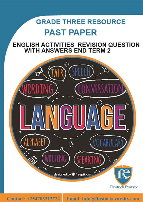 English Activities Grade 3 Revision Questions With Answers Set 1