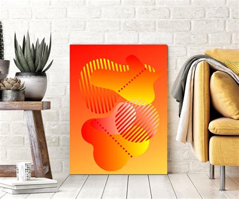 Fire Red Abstract Canvas Framed Art Art Decor Q Square