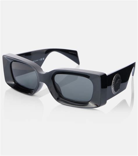 Rectangular Sunglasses In Black Versace Mytheresa