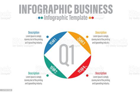 4 단계 현대 타임 라인 다이어그램 달력 연간 워크 플로우 및 원 프리젠 테이션 벡터 인포 그래픽 비즈니스를 위한 인포그래픽