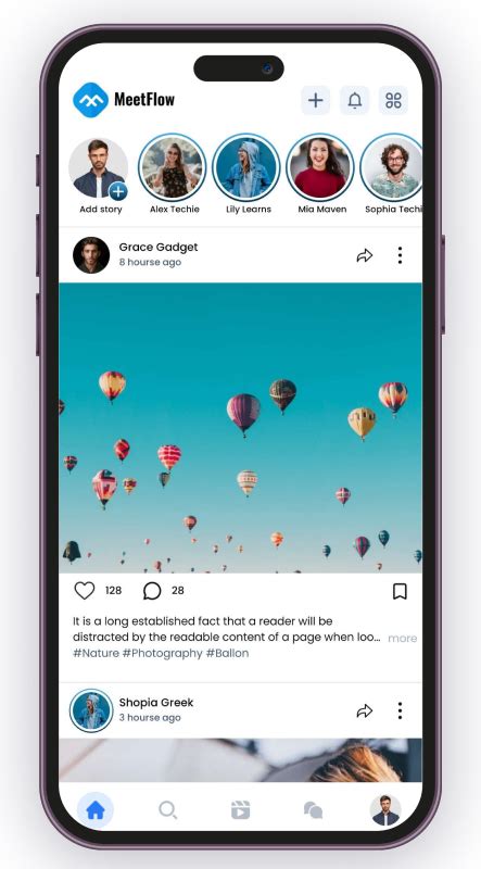 Meetflow React Native Cli Social Sharing Mobile App Template By