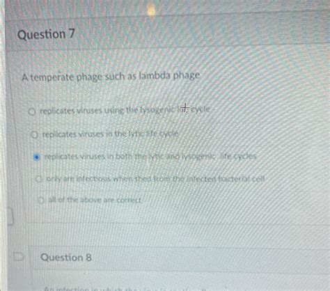 solved question 7a temperate phage such as lambda