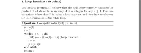 Solved Use The Loop Invariant I To Show That The Code Chegg