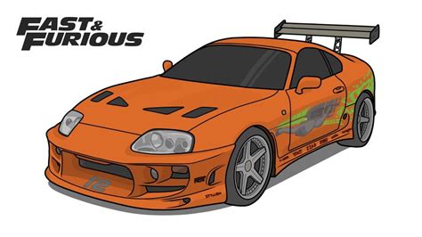 Draw Toyota Supra A80 From Fast And Furious