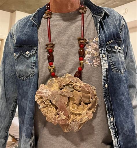 Unique Fossilized Clam Shell Concretion Necklace Decorative Wall Hanging Art Etsy