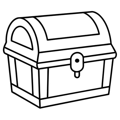 Treasure Chest Vector Silhouette Line Art Premium Ai Generated Vector