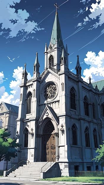 Anime Style A Beautiful Classical Exterior Premium Ai Generated Image