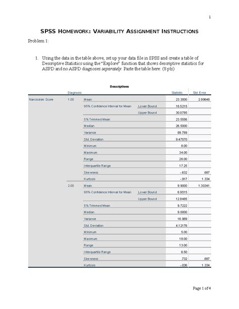 Spss Homework Variability Assignment Week 3 Spss Homework Variability Assignment Instructions