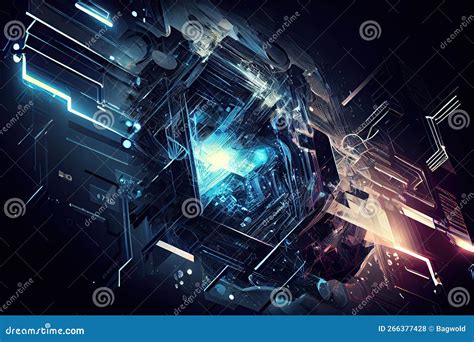 Colourful Abstract Technology Background Generative Ai Illustration Stock Illustration
