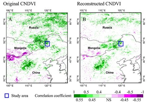 Spatial Correlation Patterns Between The Original A And Reconstructed