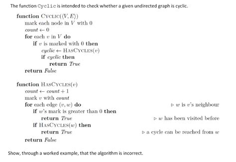 Solved The Function Cyclic Is Intended To Check Whether A Chegg