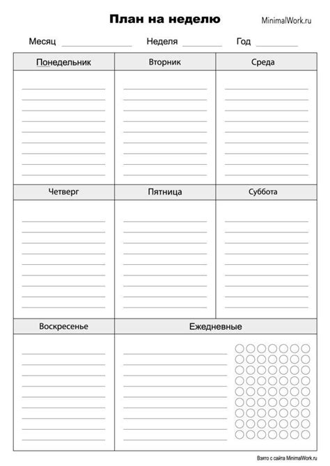 Как составить план на неделю Моя система планирования шаблон