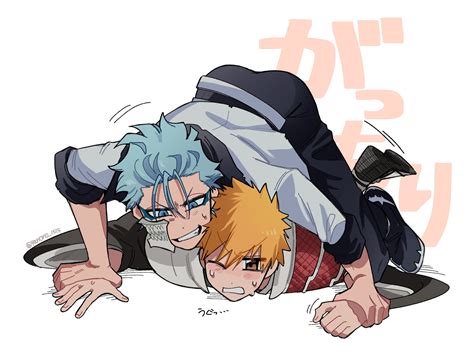 Kurosaki Ichigo And Grimmjow Jaegerjaquez Bleach And 1 More Drawn By