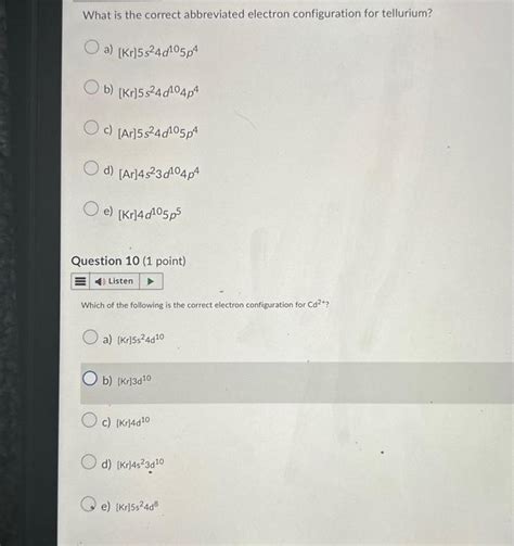 Solved What Is The Correct Abbreviated Electron