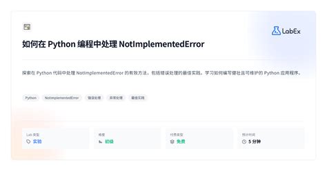 如何在 python 编程中处理 notimplementederror labex