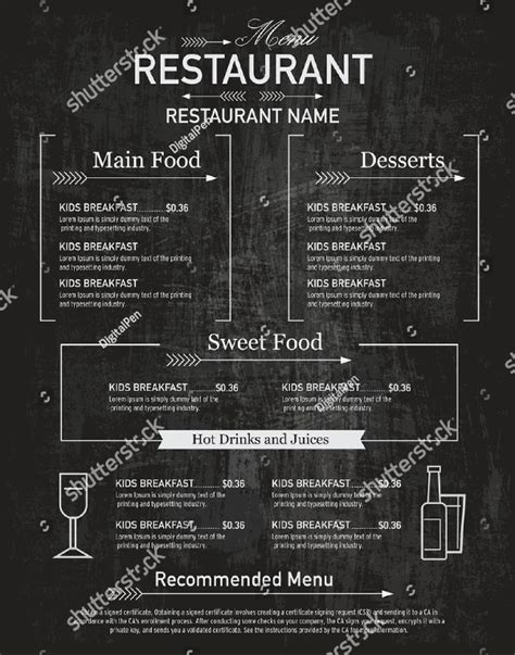 Bar Menu Templates Free PSD EPS Illustrator Formats