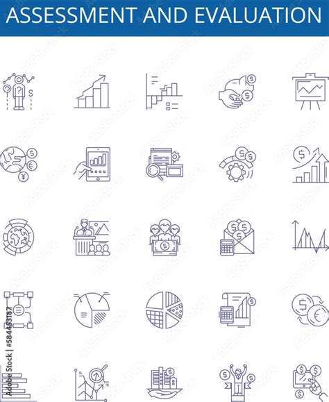 Assessment And Evaluation Line Icons Signs Set Design Collection Of